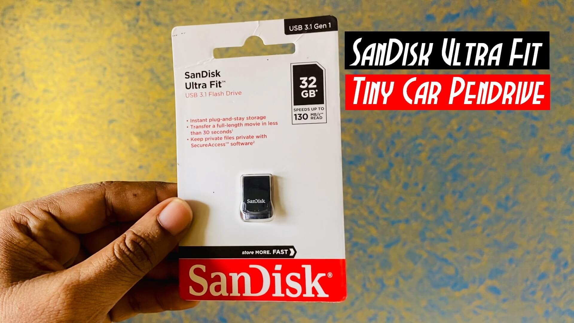 SanDisk Ultra Fit Unboxing & Speed Test | Best Tiny Car Pendrive ...